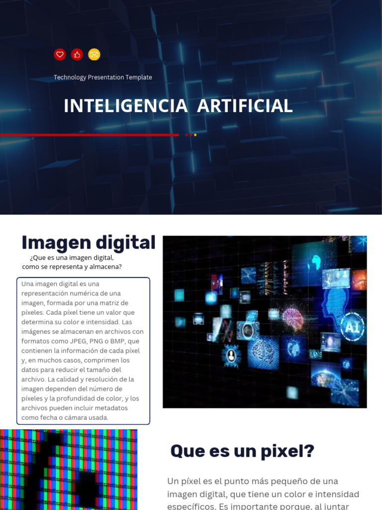 Dark Blue and Red Minimalist Technology Presentation Template | PDF