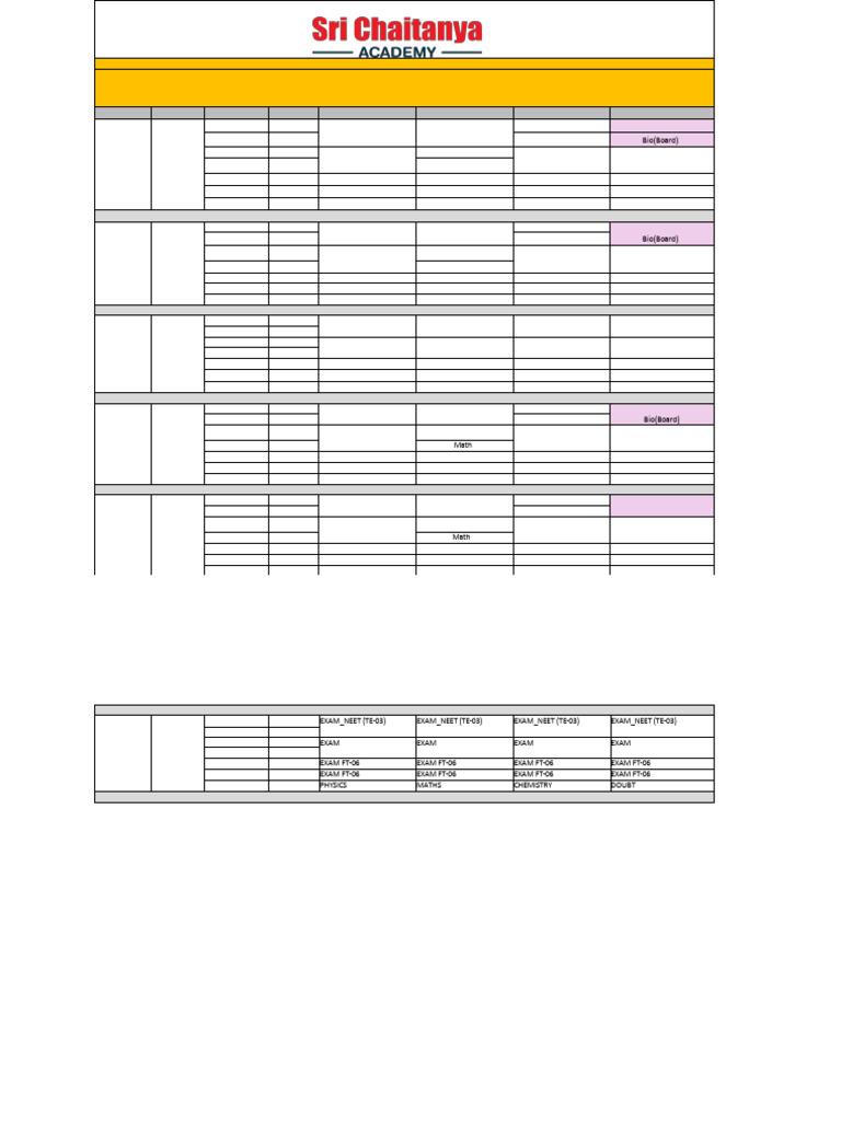 Time - Table - (06 OCT - 12 OCT) | PDF | Schools | Higher Education