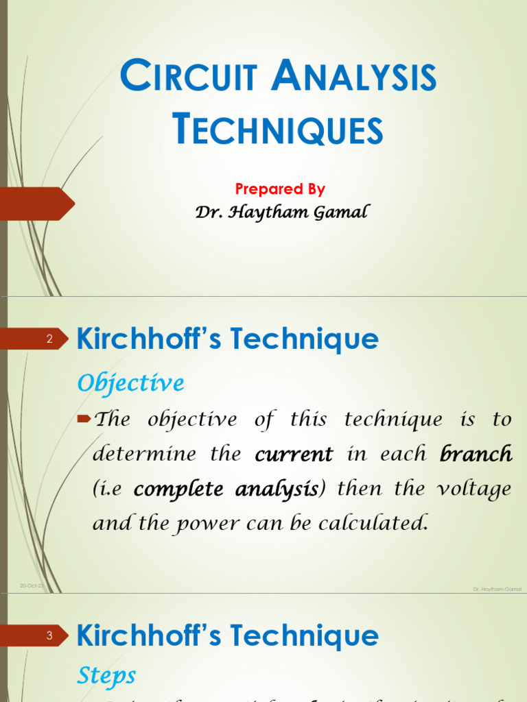 Circuit Analysis Techniques Explained | PDF | Series And Parallel ...