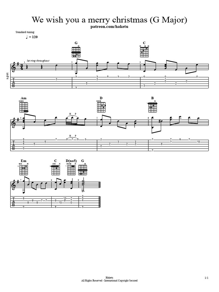 We Wish You A Merry Christmas (G Major) | PDF | Christmas