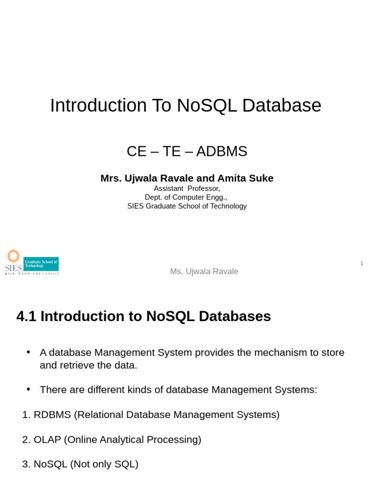 Chapter - 4 - NoSQL - Database | PDF | No Sql | Databases