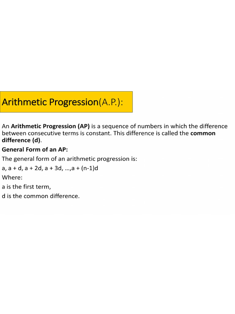 Arithmatic and Geometric Progression. | PDF