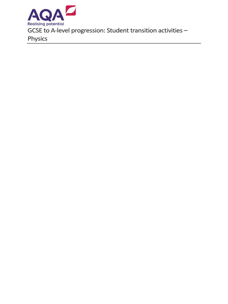 AQA Transition Physics | PDF | International System Of Units | Kilogram