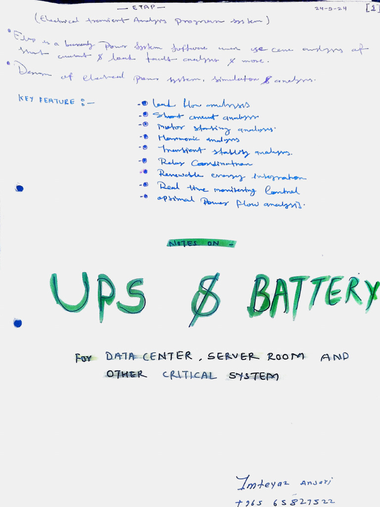 Ups and Battery Notes by Imteyaz | PDF