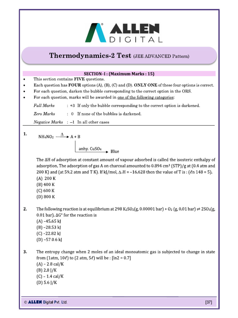 Thermo Test 2 | PDF