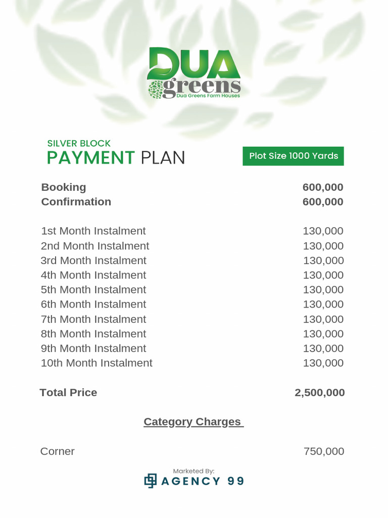 Payment Breakdown for Booking Costs | PDF