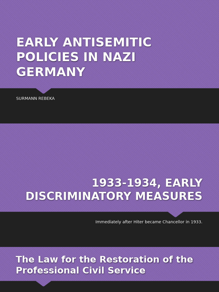 Early Nazi Antisemitic Policies | PDF | Nazi Germany | The Holocaust