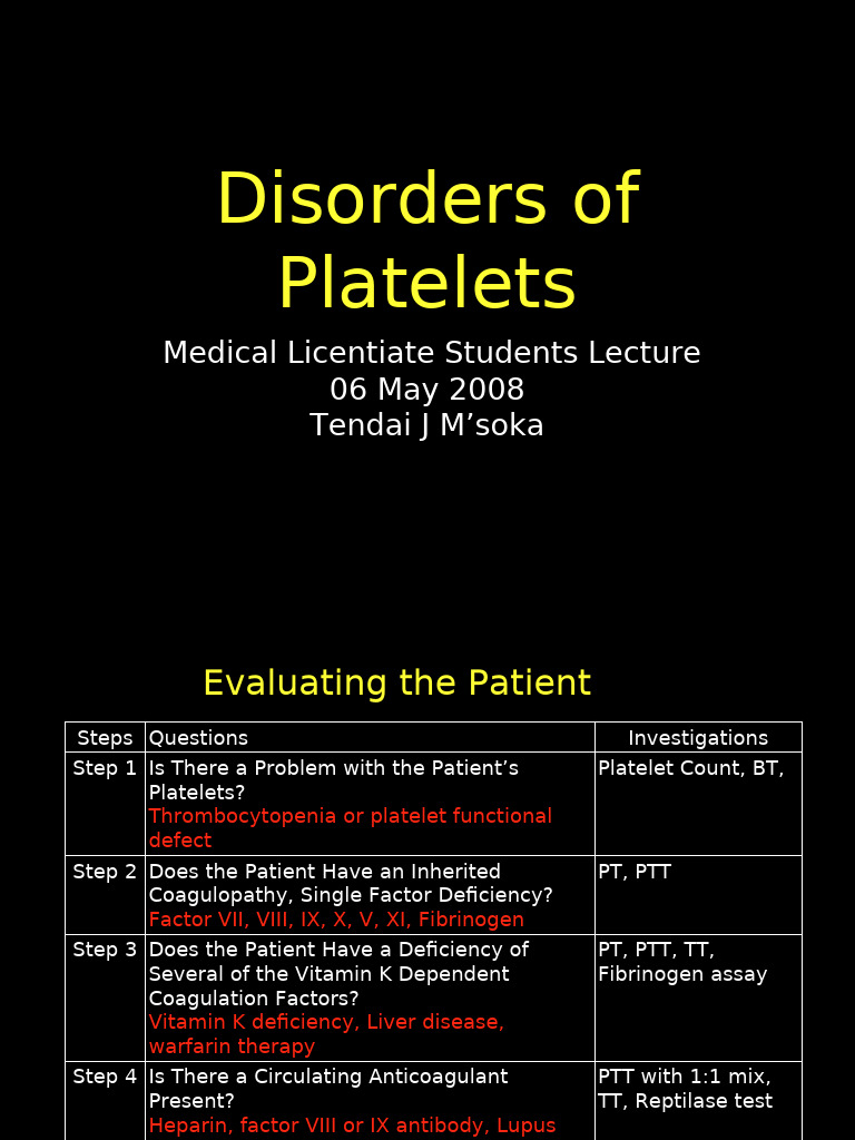 Disorders of Platelets | PDF | Platelet | Clinical Medicine