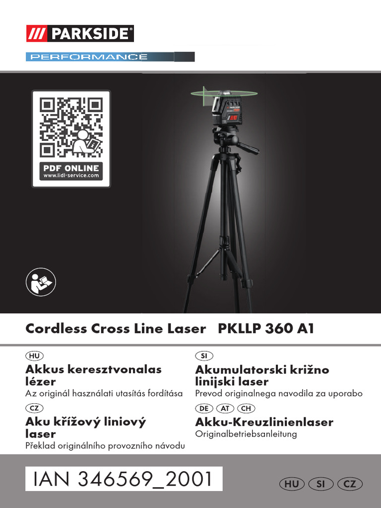 PARKSIDE Cordless Cross Line Laser PKLLP 360 A1 manual használati | PDF