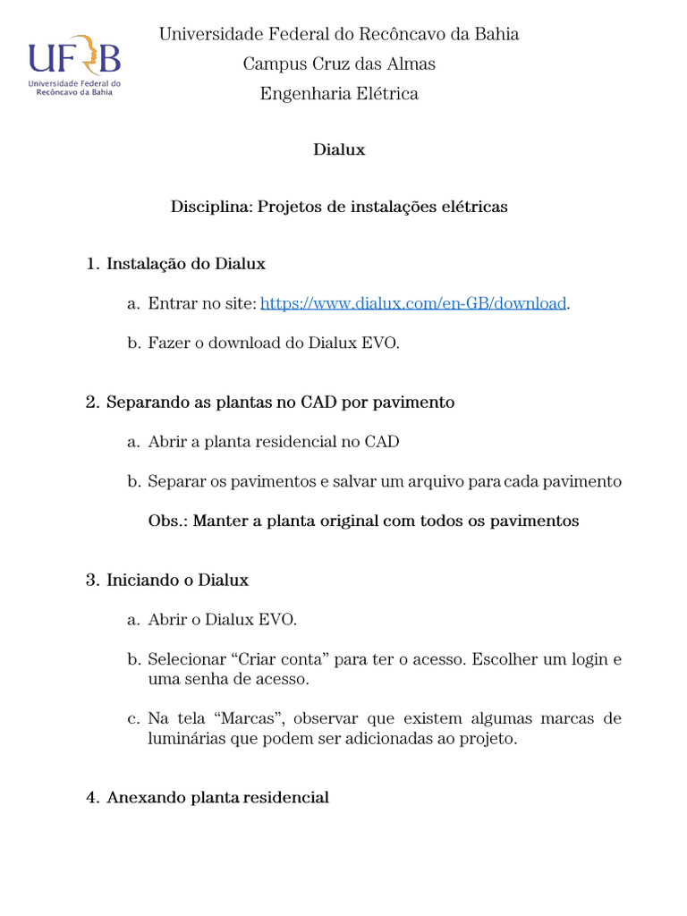 Aula 04 - Dialux (Parte 1) | PDF
