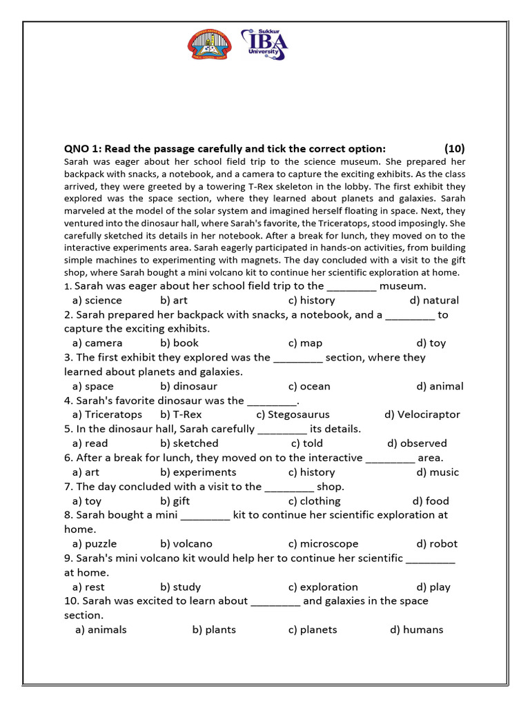 Grade IV Monthly Assessment: Science & Language | PDF