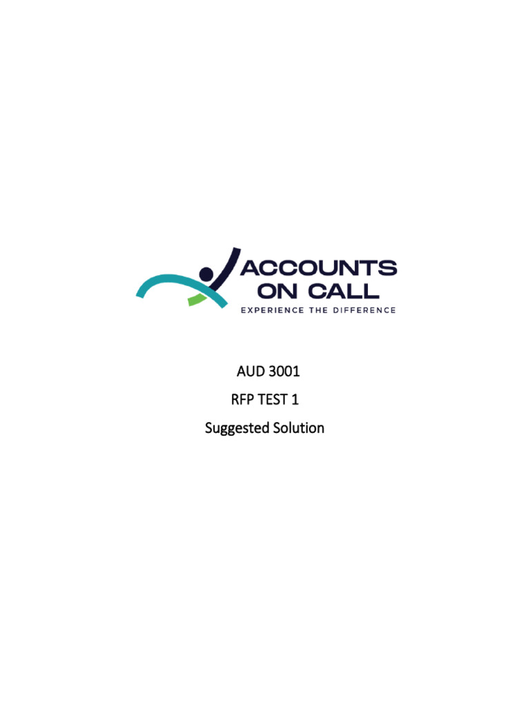Paper 2 AUD Suggested Solution | PDF | Audit | Accounting