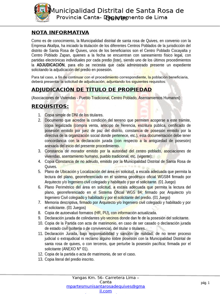 Nota Informativa | PDF