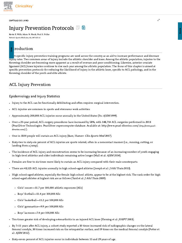 65 Injury Prevention Protocols - ClinicalKey | PDF | Pitcher | Knee