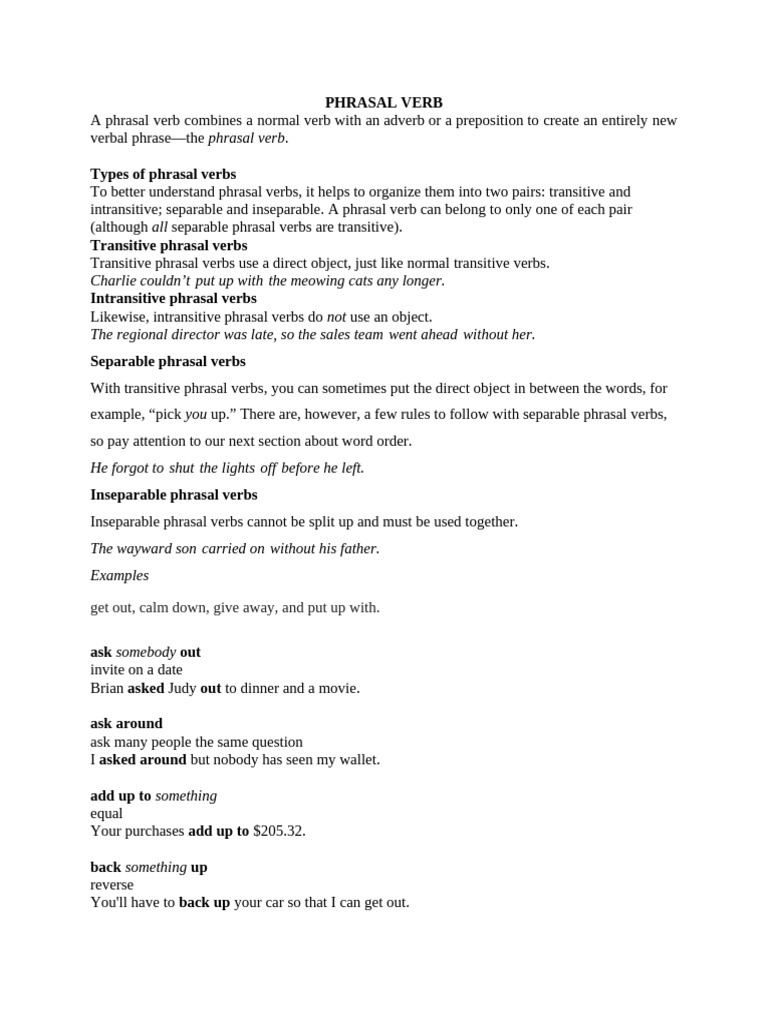 Phrasal Verb Idioms | PDF | Idiom | Verb