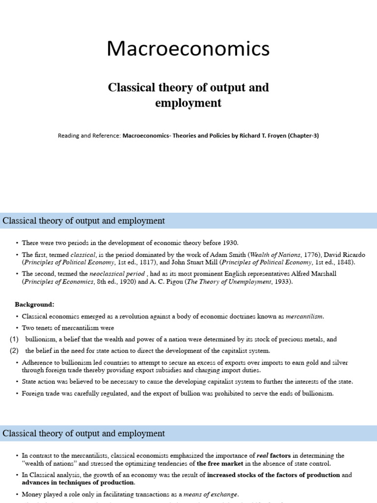 Classical Theory of Output and Employment.pptx | PDF | Labour Economics ...
