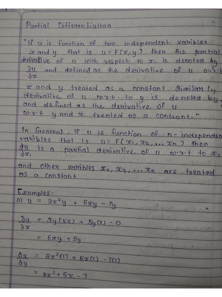 Partial Differentiation - LN 2 | PDF