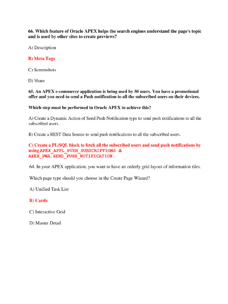 Oracle Apex Questions | PDF