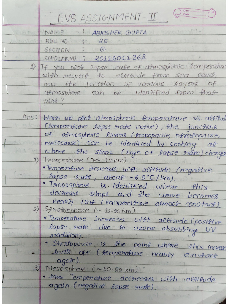 EVS Assignment II | PDF