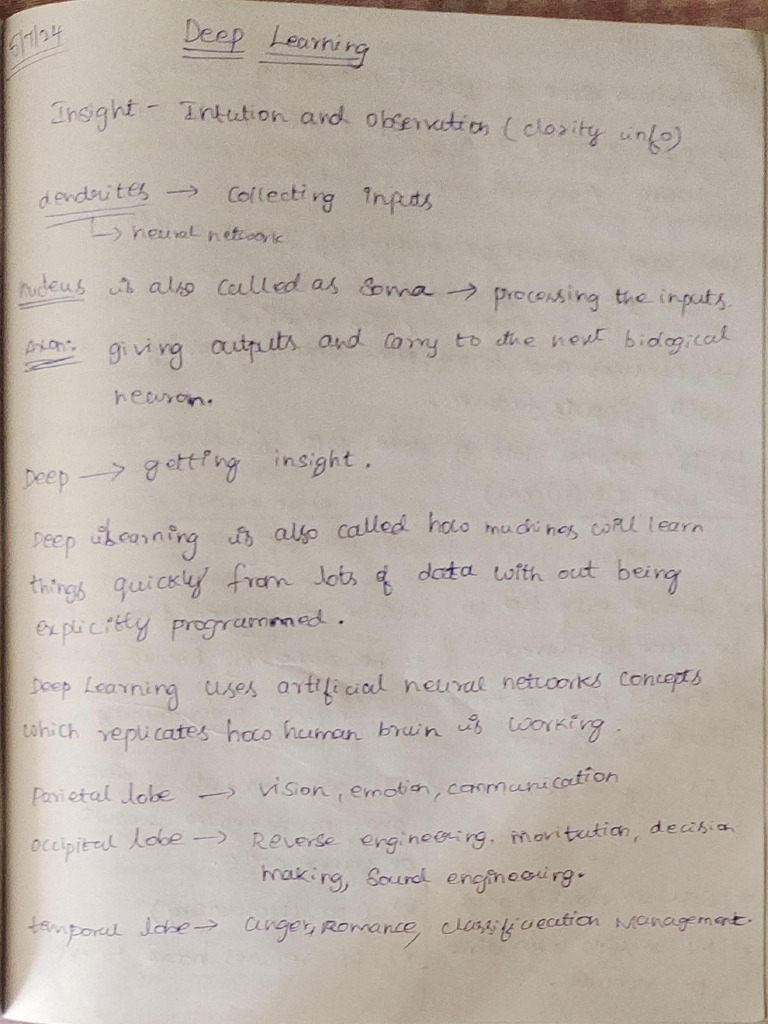 Deep Learning Notes | PDF