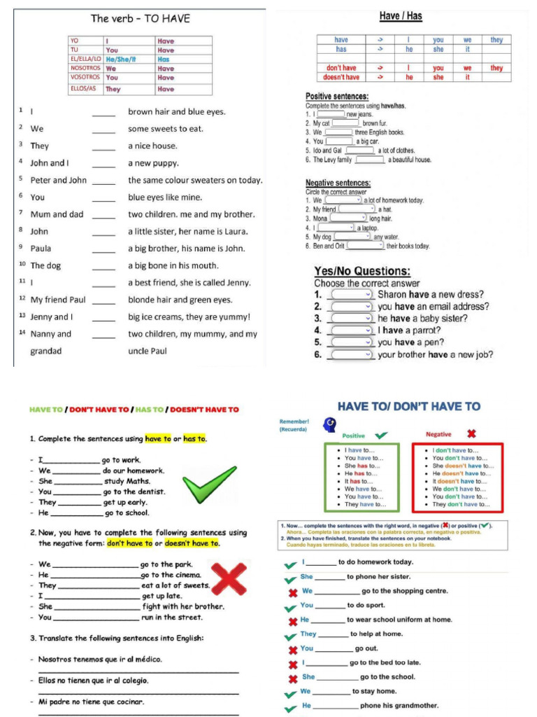 Ingles Verbo Has and Have | PDF
