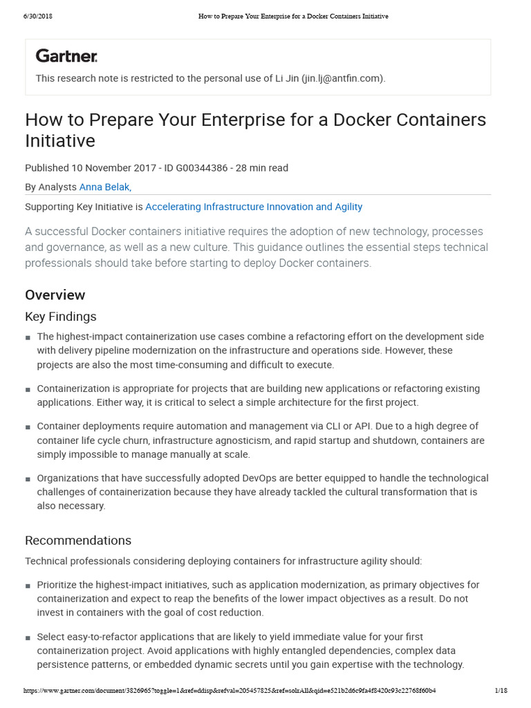How To Prepare Your Enterprise For A Docker Containers Initiative | PDF | Cloud Computing ...
