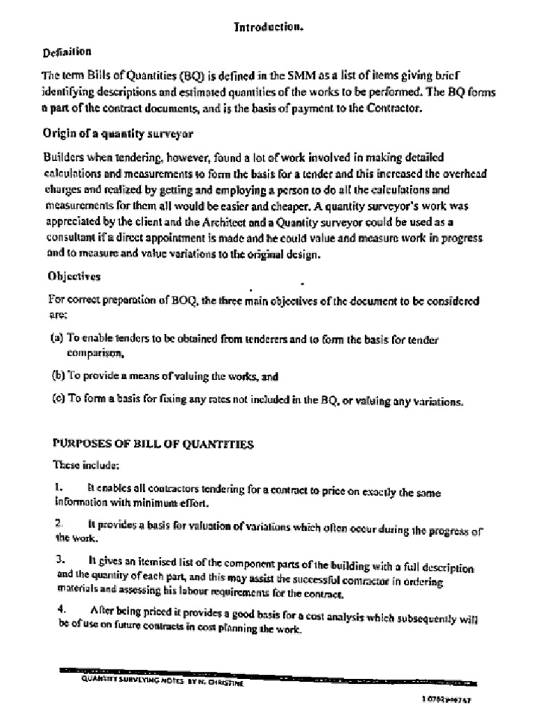 Quantity Survey | PDF