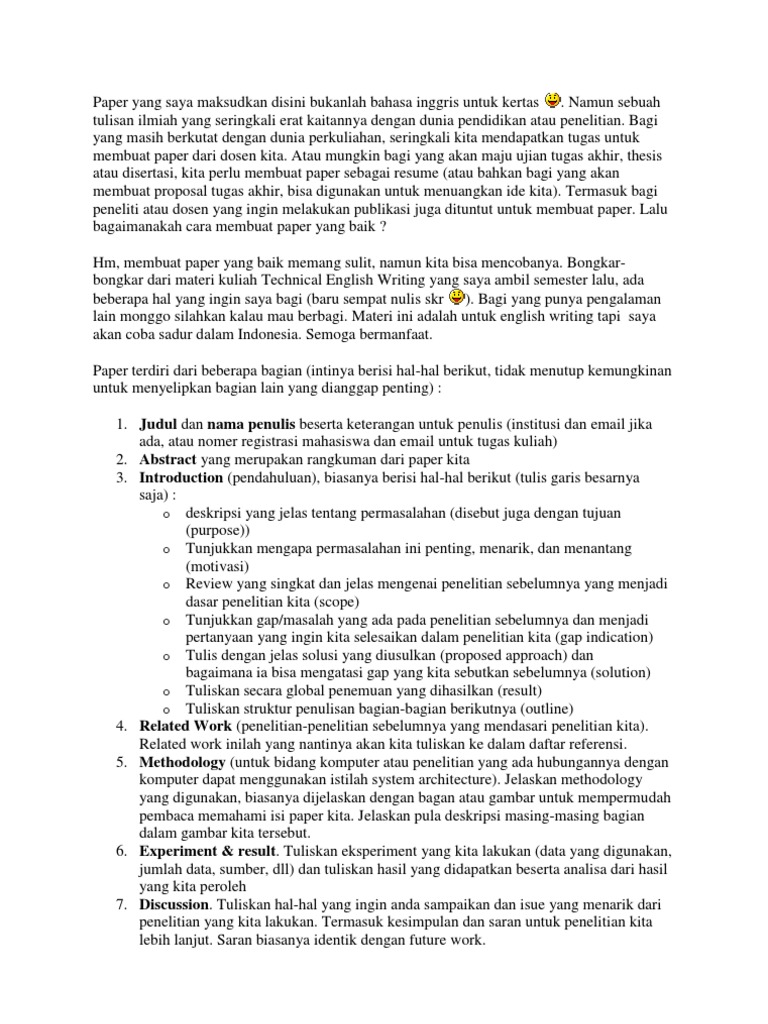 Cara Membuat Paper | PDF