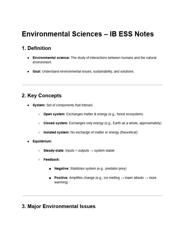 IB Environmental Sciences Study Guide | PDF | Sustainability ...