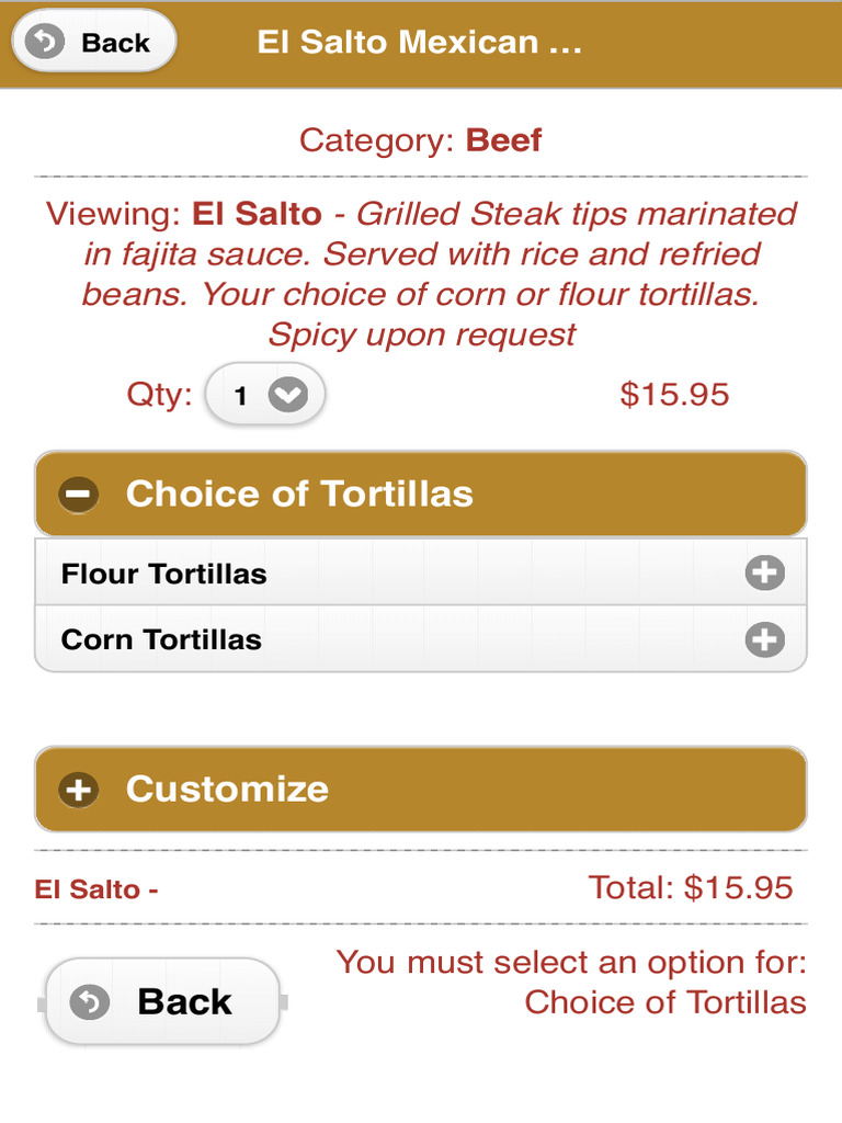 El Salto Grilled Steak Tips Menu | PDF