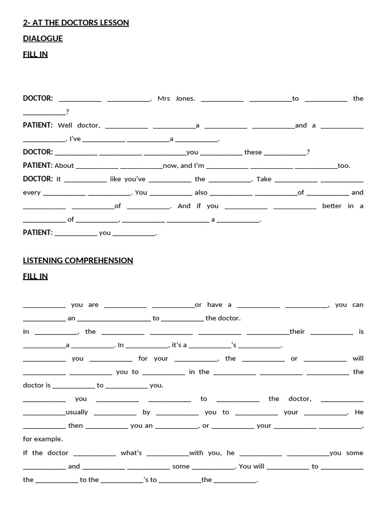 At The Doctors Lesson | PDF | Physician | Prescription Drugs