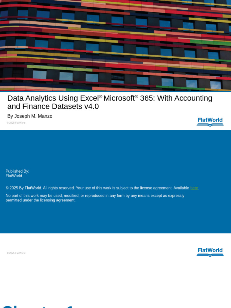 Data Analytics Using Excel Microsoft 365 v4 0 Ch01 Powerpoint Lecture ...