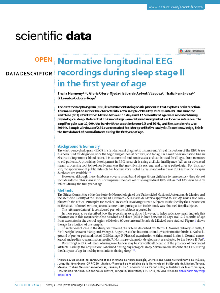 Normative - Longitudinal - EEG - Sleep 1año Edad 2024 | PDF | Electroencephalography | Neuroscience