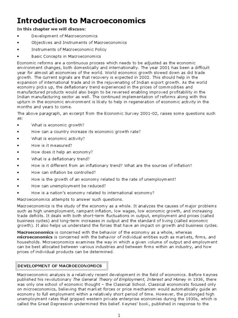 Session 1 Introduction To Macroeconomics | PDF | Macroeconomics | Inflation