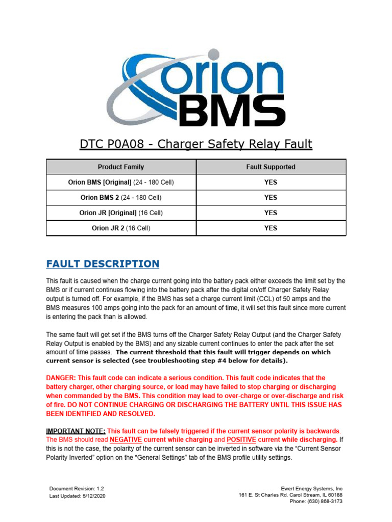 DTC P0A08: Charger Safety Relay Fault | PDF | Battery Charger | Relay