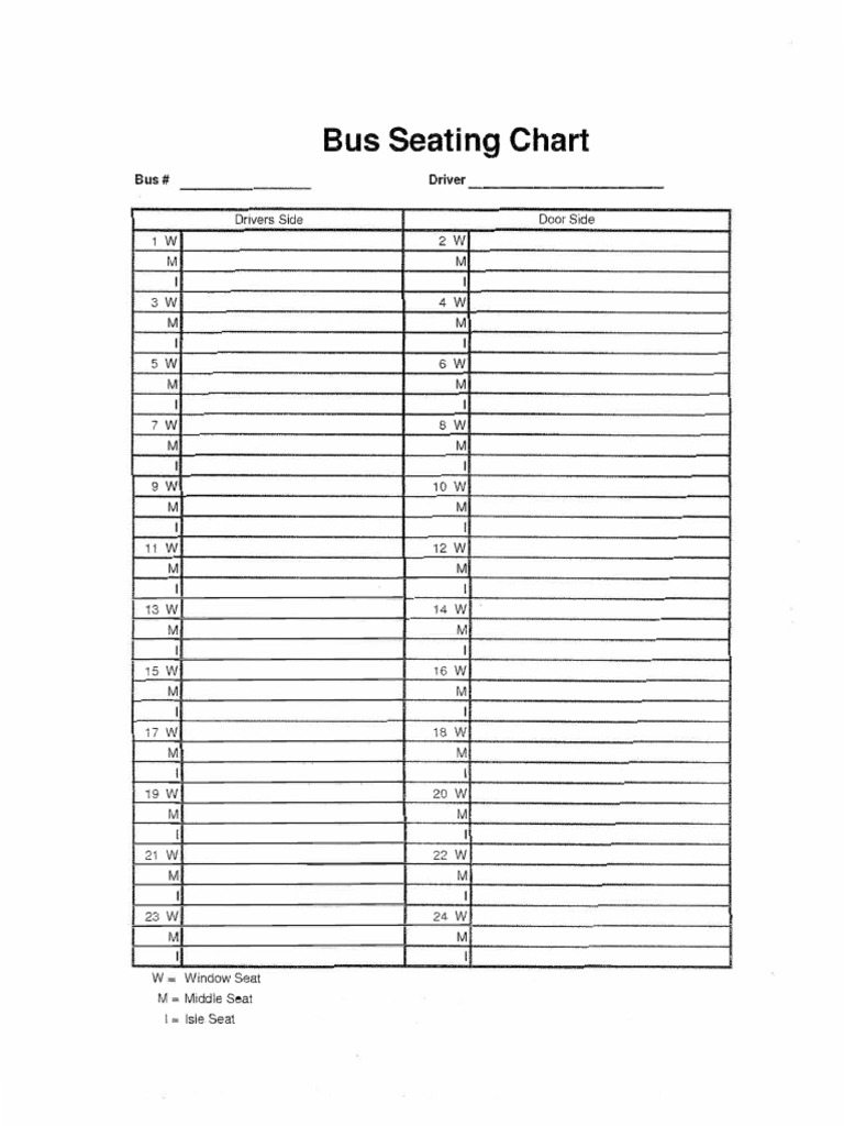 Bus Seating Chart | PDF