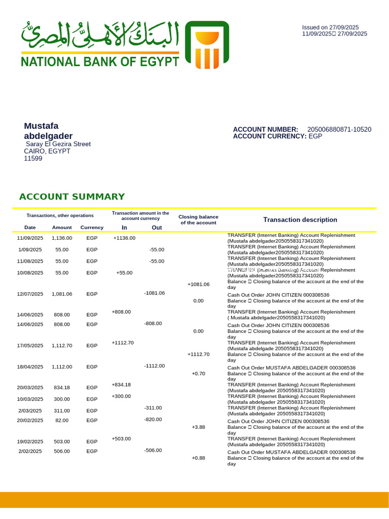 Egypt National Bank of Egypt | PDF | Financial Technology | Finance ...