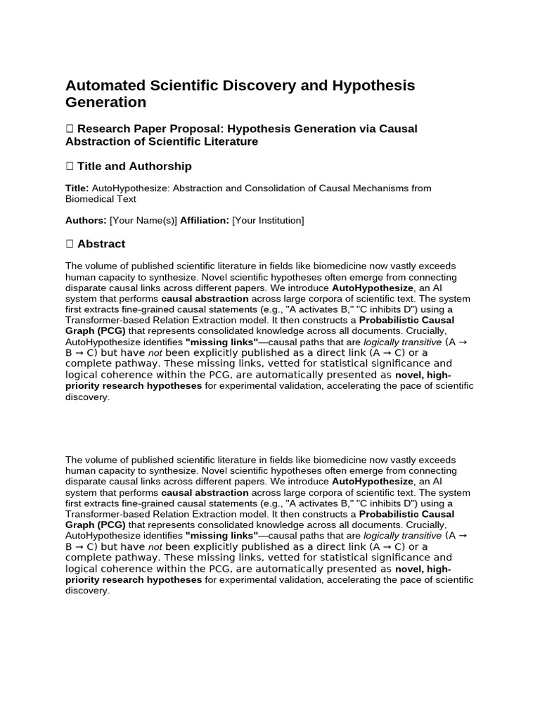 Automated Scientific Discovery and Hypothesis | PDF | Hypothesis ...