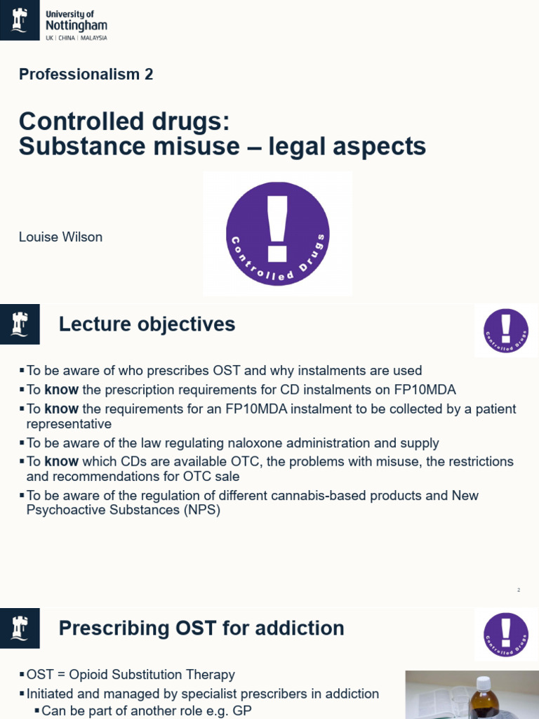 PAIN Professionalism 2 Lecture 25-26 (Moodle) | PDF | Addiction | Opioid Use Disorder