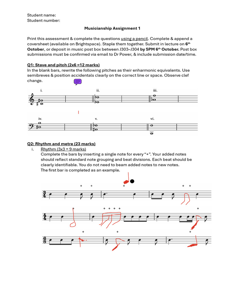 Musicianship Assignment | PDF | Minor Scale | Tempo