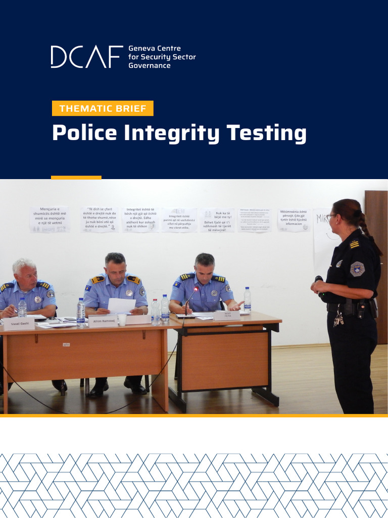 DCAF Brief Police Integrity Testing Jan2021 Final ENG 0 | PDF ...