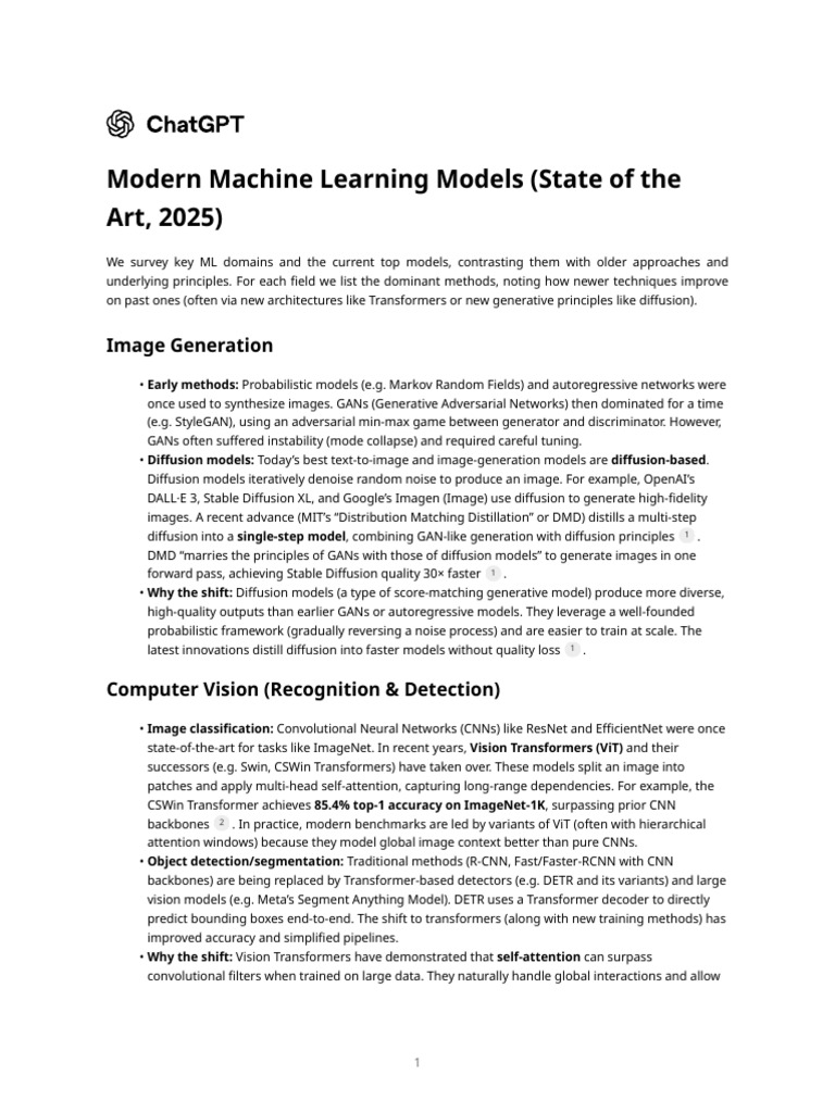 State-of-the-Art ML Models 2025 | PDF | Speech Recognition ...