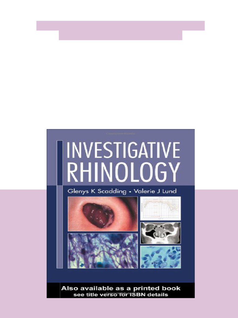 Investigative Rhinology 1st Edition Glenis K. Scadding Complete Edition ...