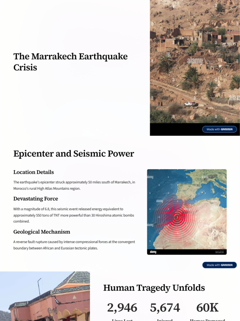Marrakech Earthquake: Impact and Recovery | PDF | Earthquakes | Fault ...