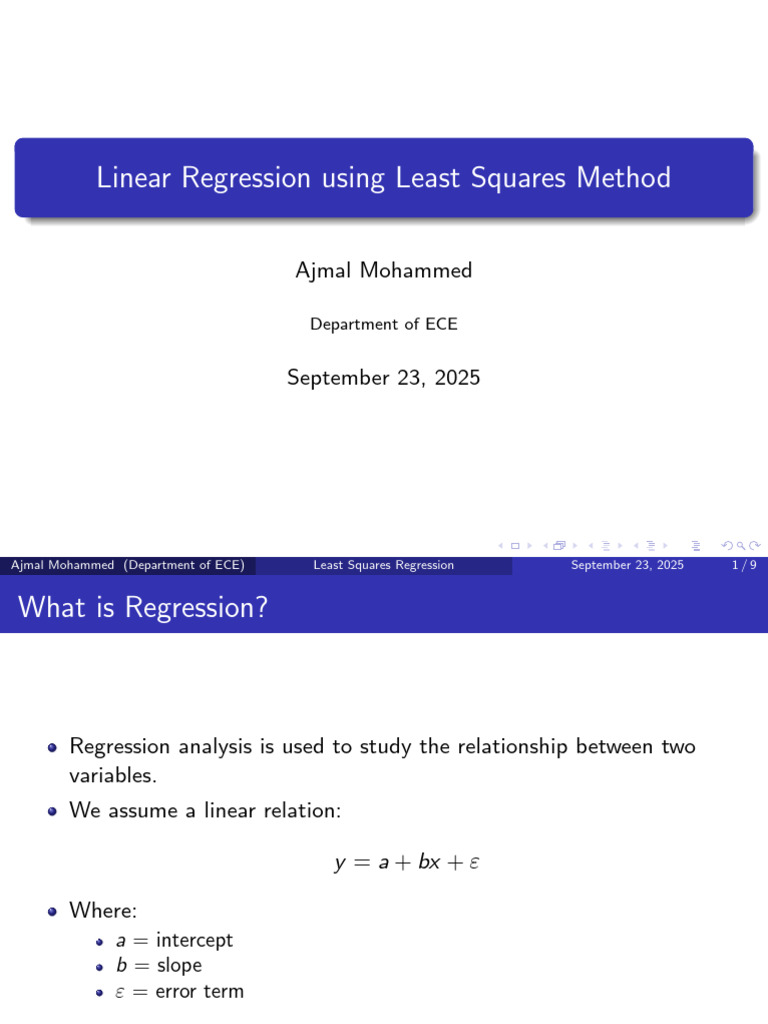 LInear Regression Module3 | PDF | Least Squares | Regression Analysis