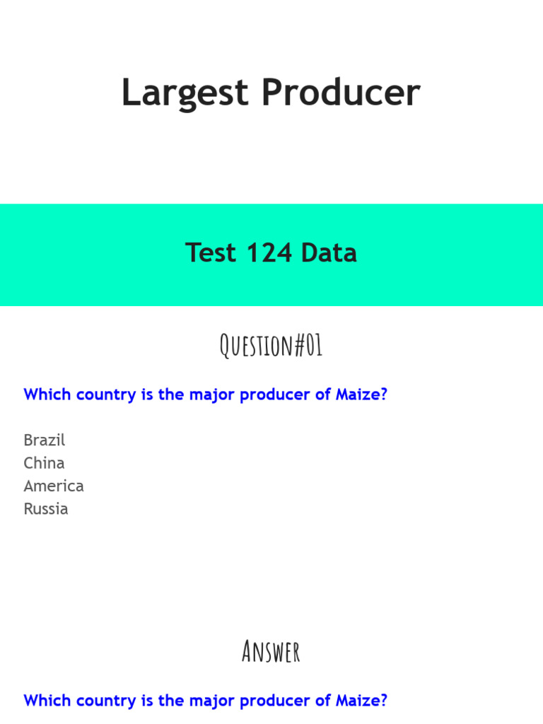 Major Global Producers and Resources | PDF | Pakistan