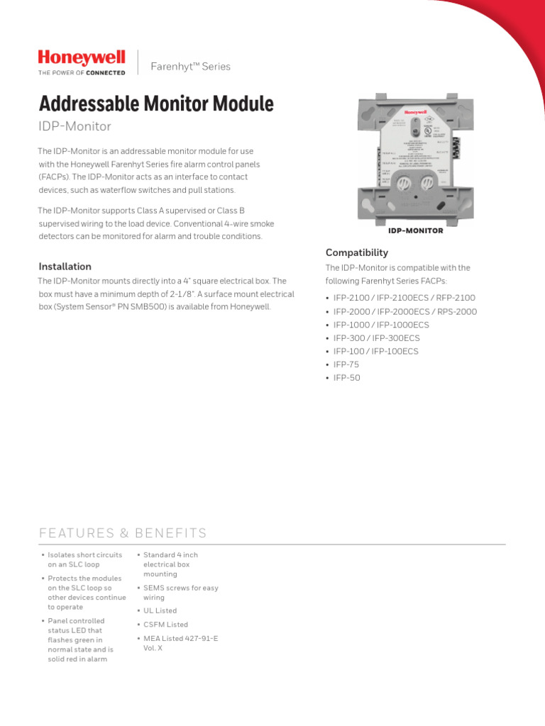 IDP Monitor Datasheet | PDF | Electrical Equipment | Electrical Components