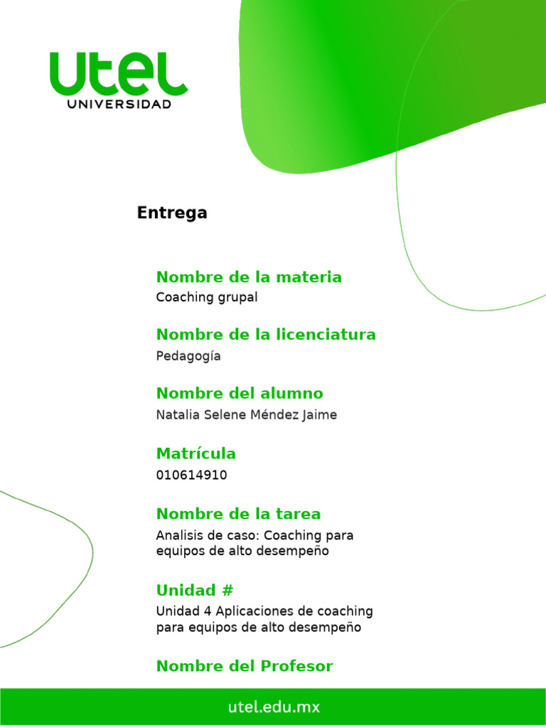 Coaching Grupal Sem 6 | PDF