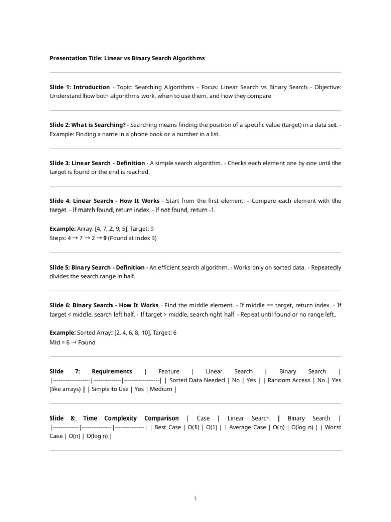 Linear Vs Binary Search | PDF | Information Retrieval | Computer Programming