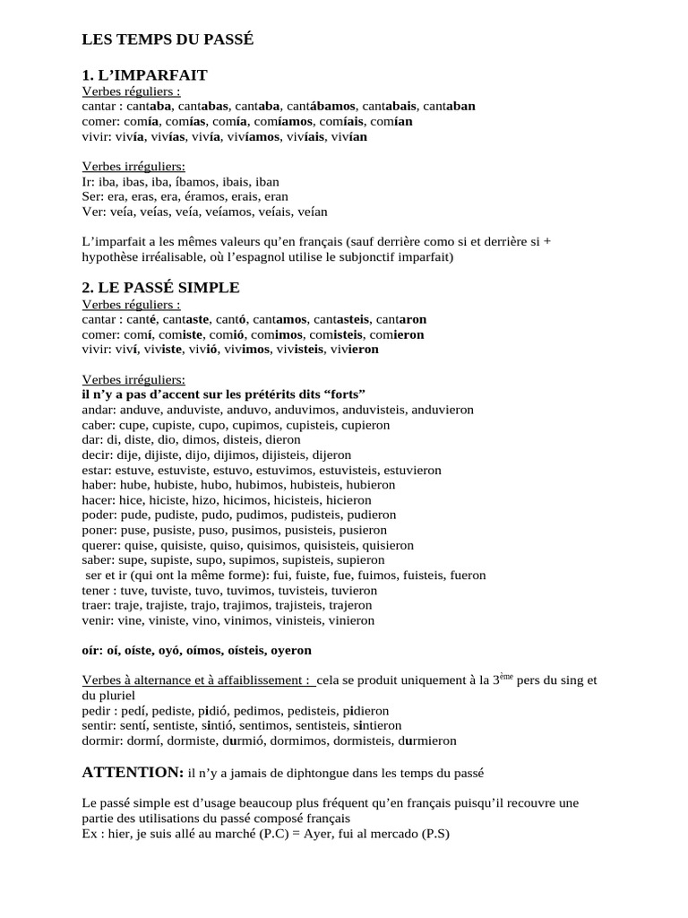 Les Temps Du Passé | PDF